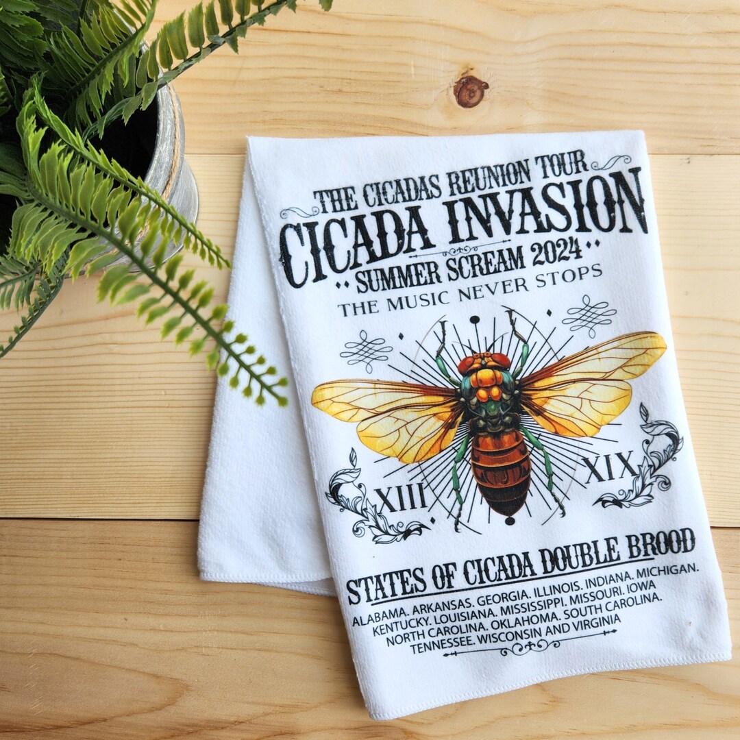 Tea Towel, Kitchen Towel, Cicada Reunion Tour - Etsy