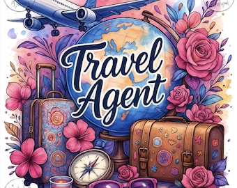 Travel Agent PNG | Colorful Travel Sublimation Design | DTF Print ...