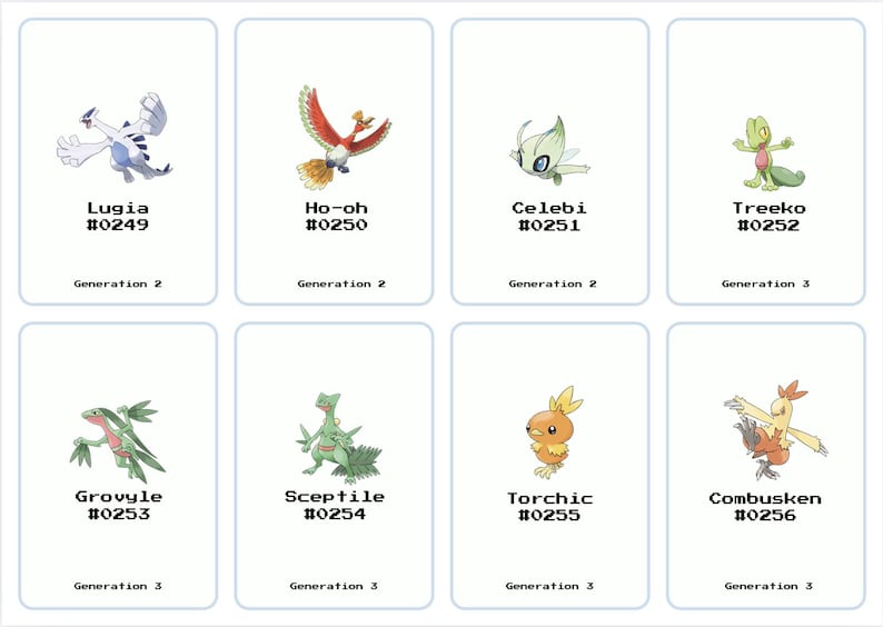 Gen 1-9 Pokedex Binder Card Inserts for Tracking - Printable PDF for ...