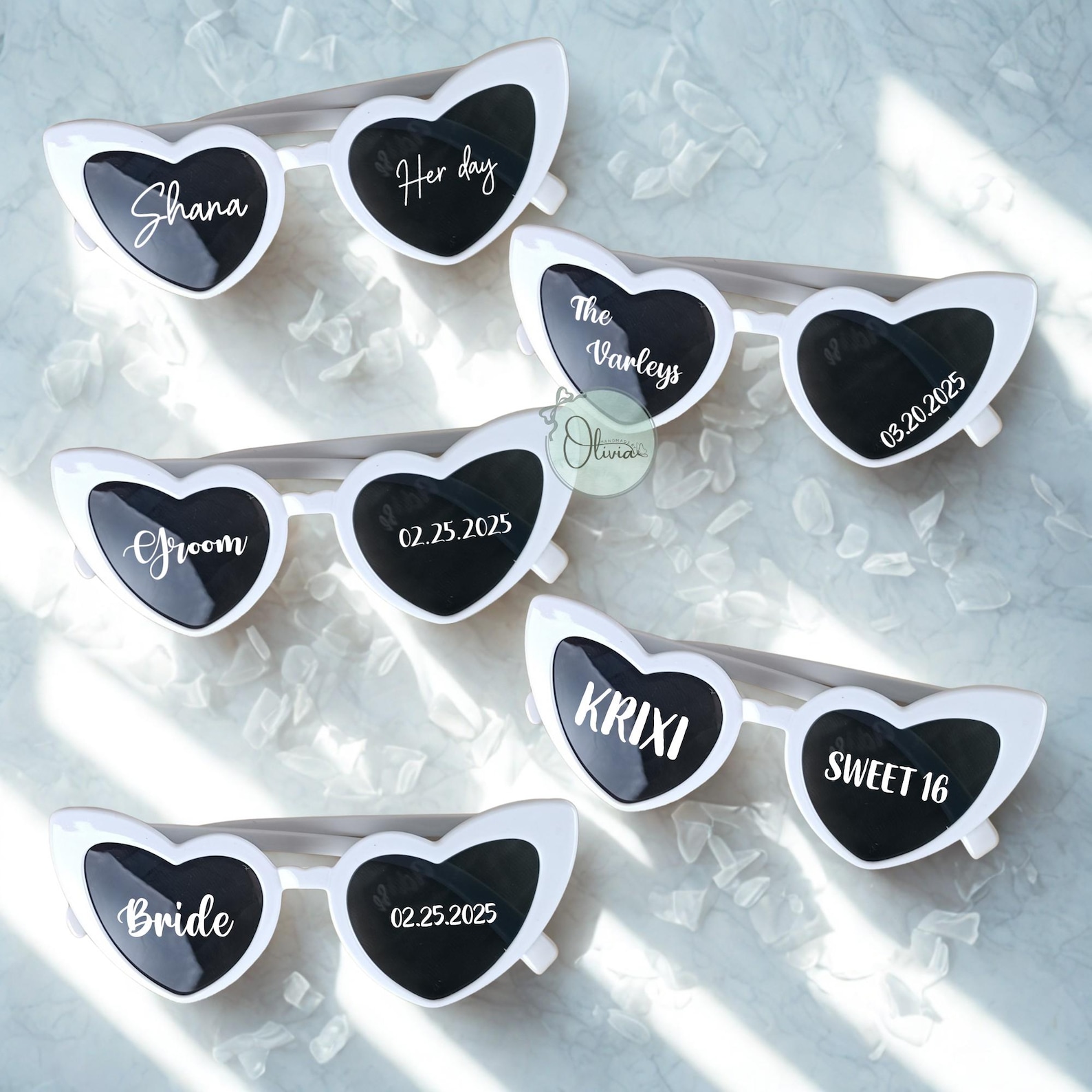 Heart Sunglasses Wedding Sunglass Personalized Bridal Sunglasses ...