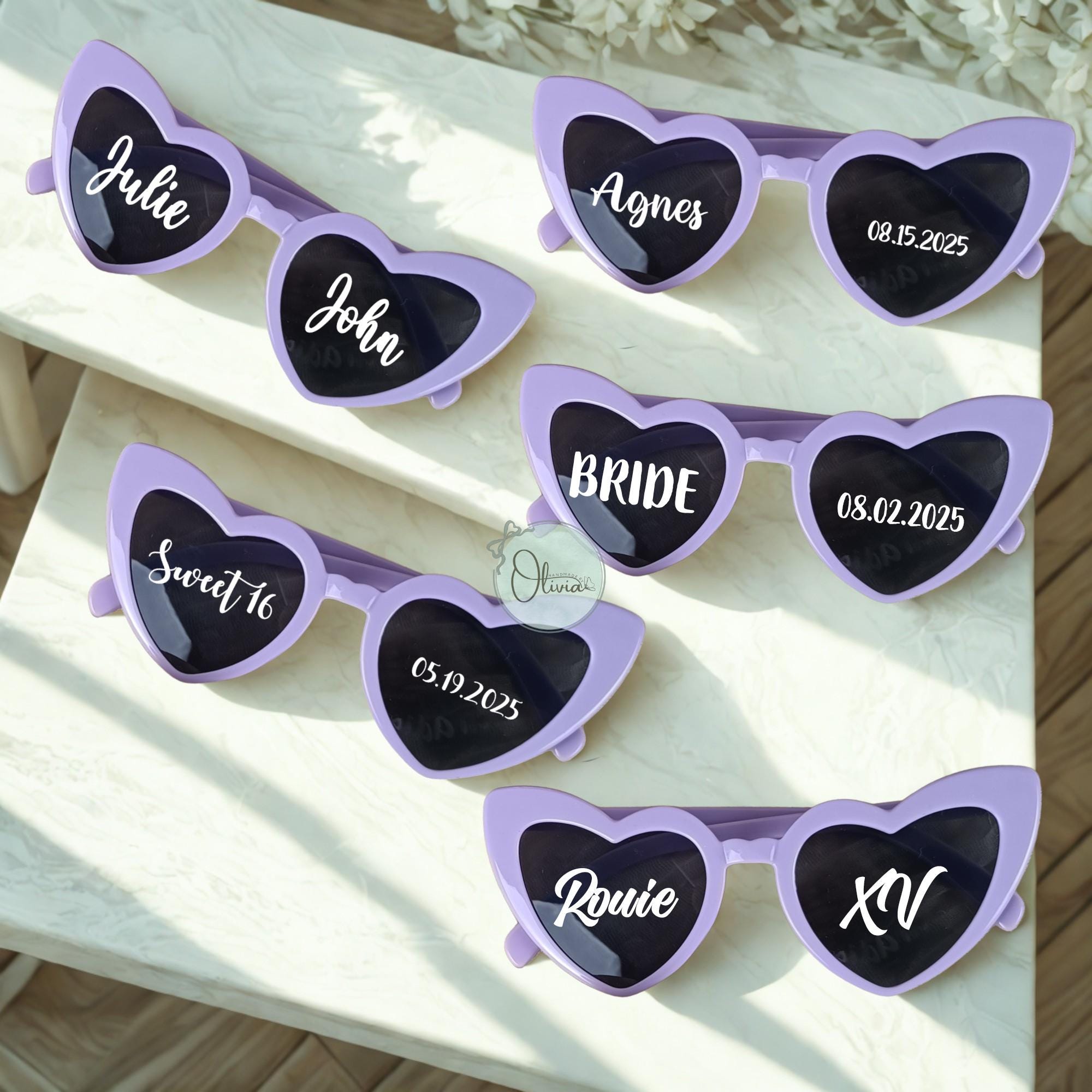 Heart Sunglasses Wedding Sunglass Personalized Bridal Sunglasses ...