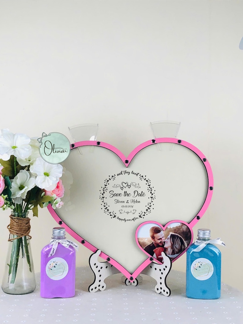 Sand Ceremony Set, Heart Unity Sand Frame for Wedding Ceremony ...