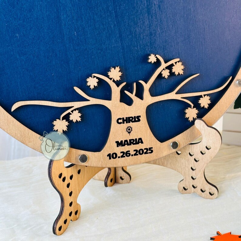 Fall Wedding Guest Book | Rustic Maple Leaf Drop Box - Wooden Family ...