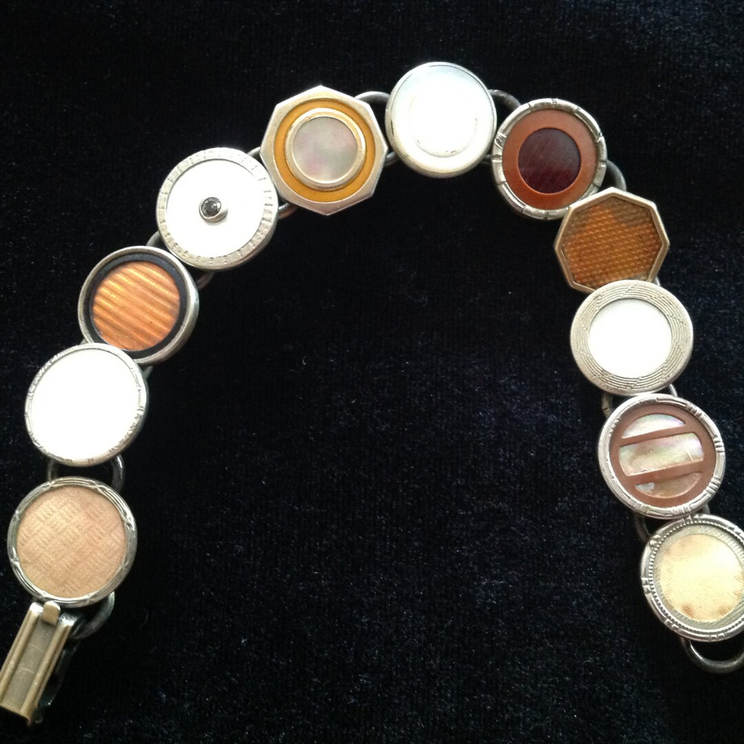 C1920s Art Deco Cufflink Bracelet - Etsy