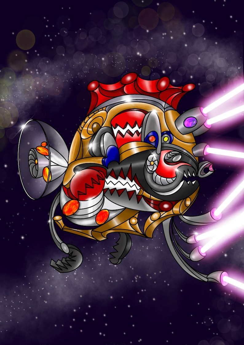 Whimsical Sci-fi Wall Art Bundle – Set of 4 Digital Prints | Space Bug ...