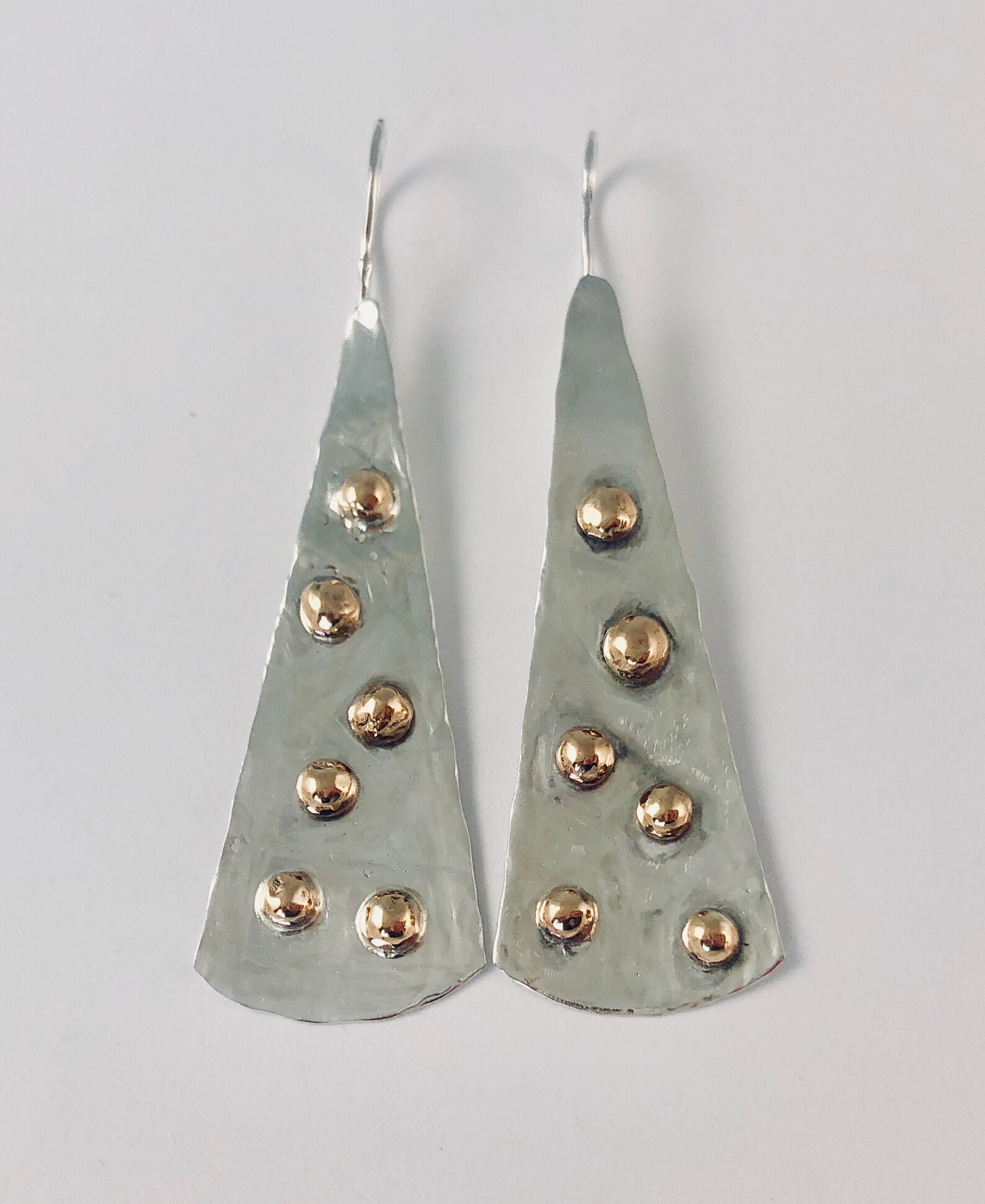 Mixed Metal Polka Dot Earrings - Etsy