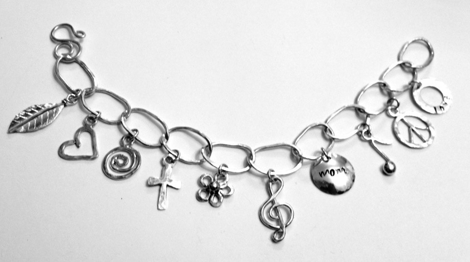 Hand Forged Linked Charm Bracelet - Etsy