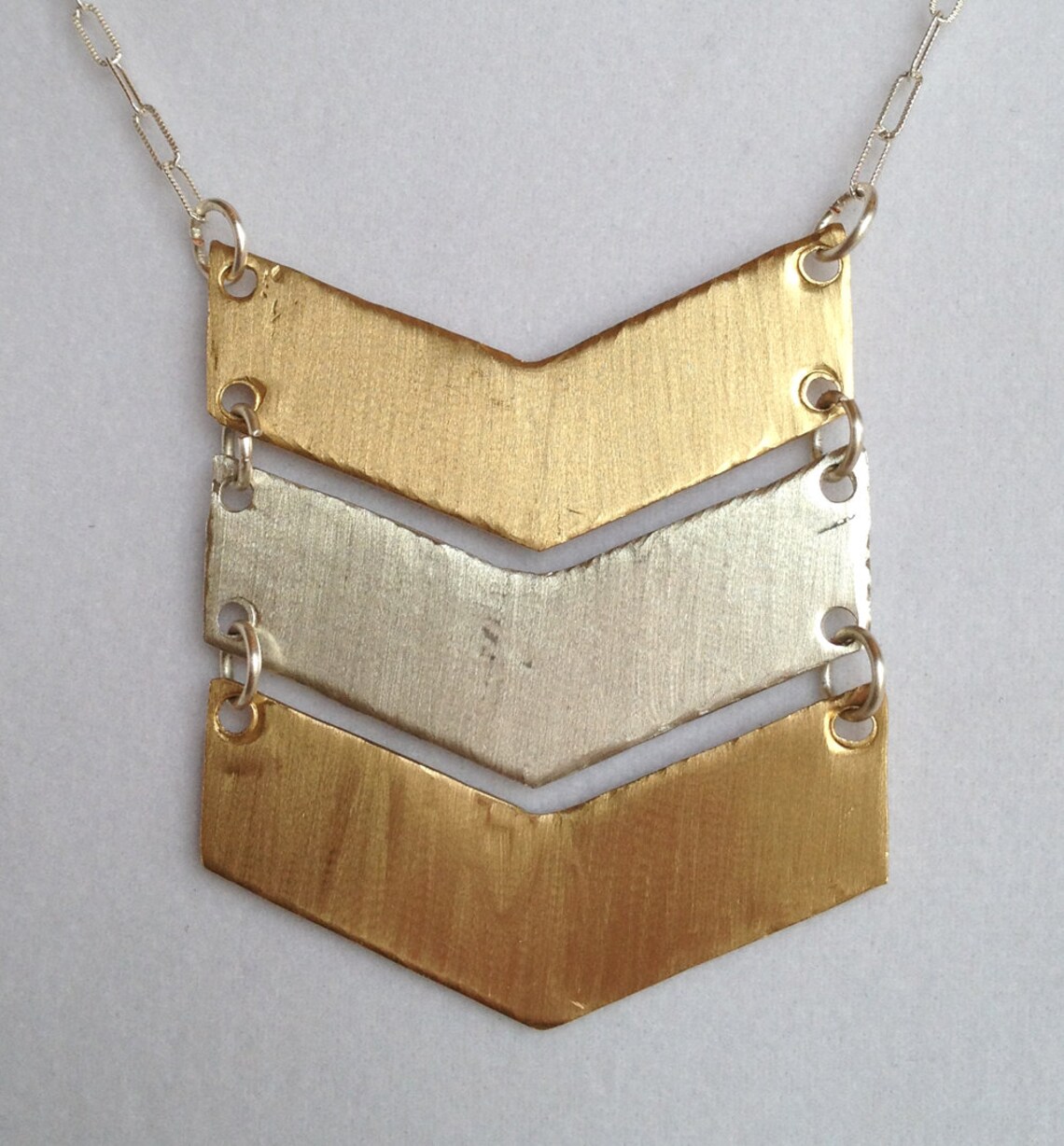 Hand Made Triple Chevron Necklace | Etsy UK