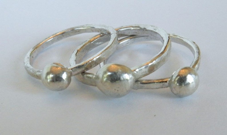 Handforged Stacking Sterling Bubble Rings Made With Recycled - Etsy
