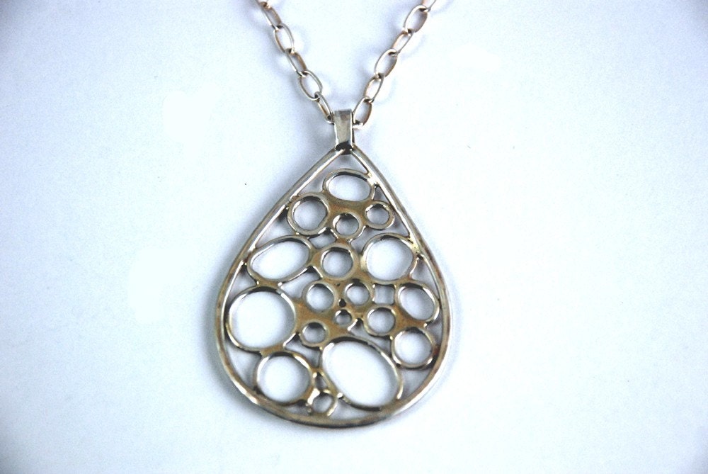 Unique Hand Forged Sterling Silver Water Drop Pendant - Etsy