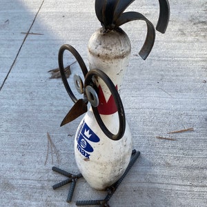 Bowling Pin Yard Art Bird. Recycled Garden Sculpture. - Etsy