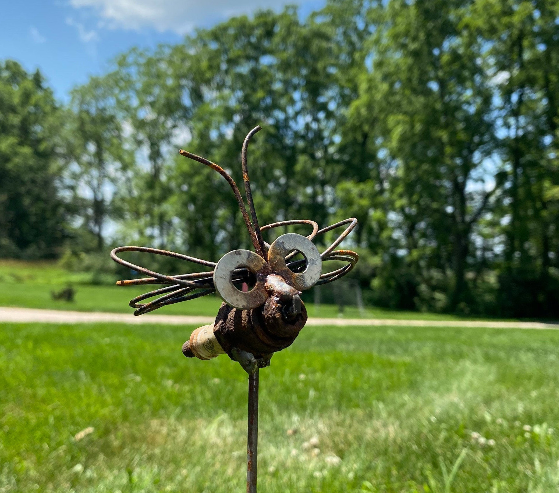 Spark Plug Recycled Garden Art Yard Stake Upcycle - Etsy