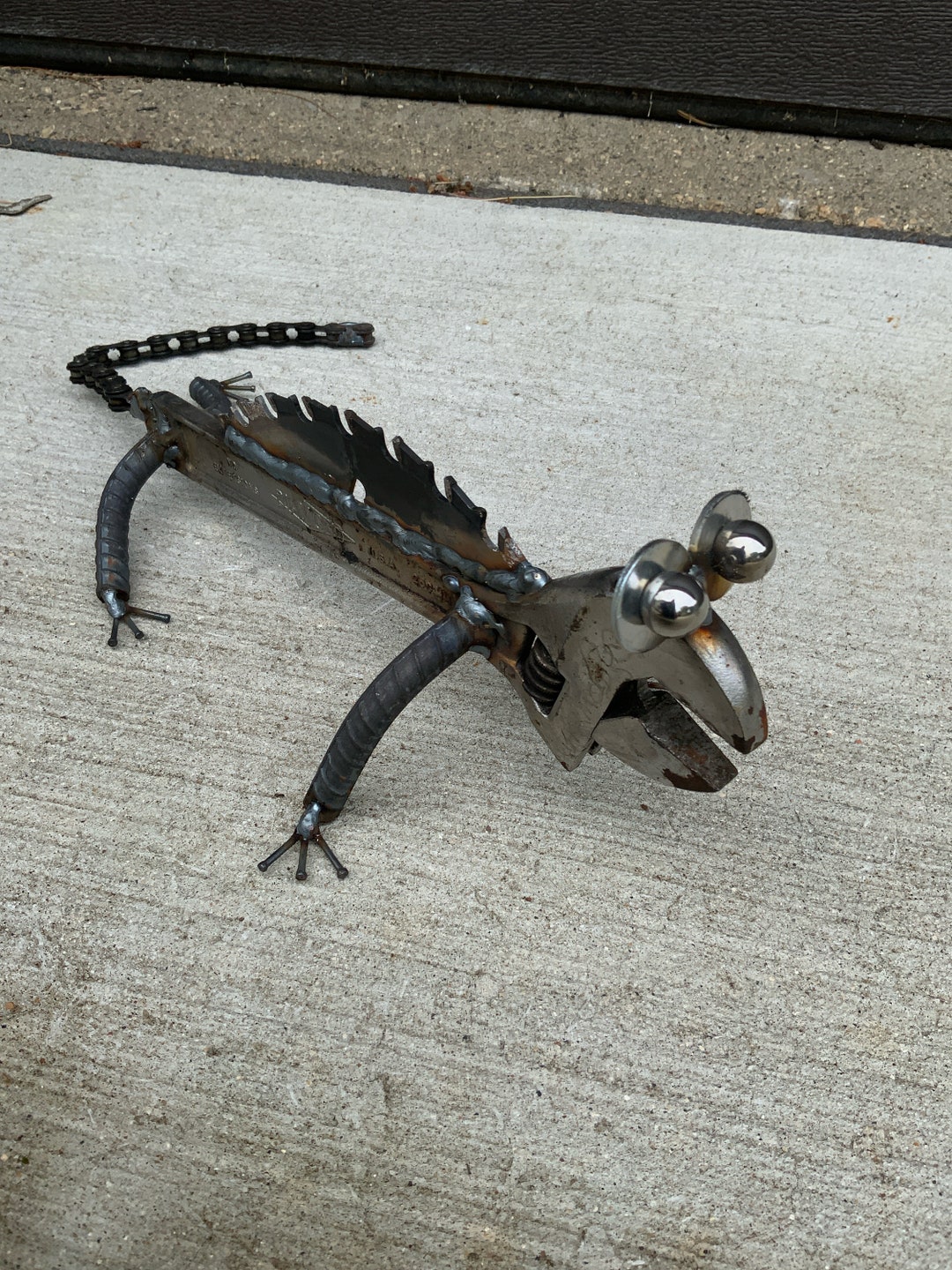 Wrench Saw Lizard Garden Recycled Art - Etsy