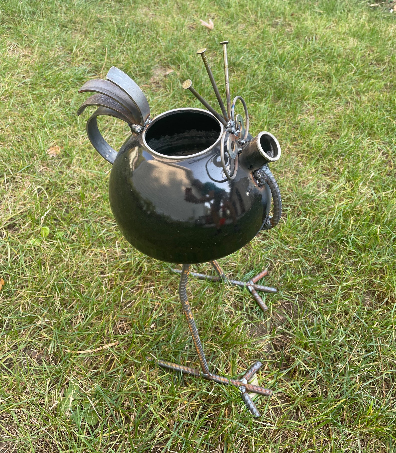 Tea Pot Garden Sculpture Art Outdoor Decor Kitchen Yard - Etsy