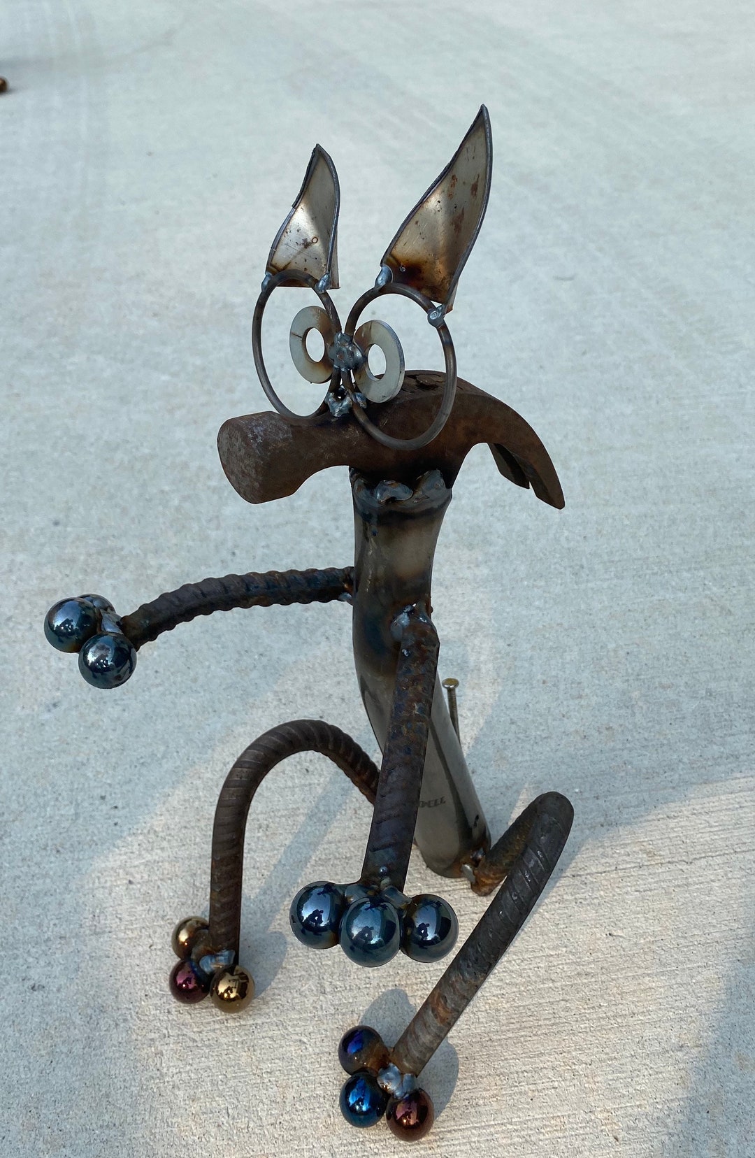 Hammer Dog Garden Sculpture Yard Art Ears Up - Etsy