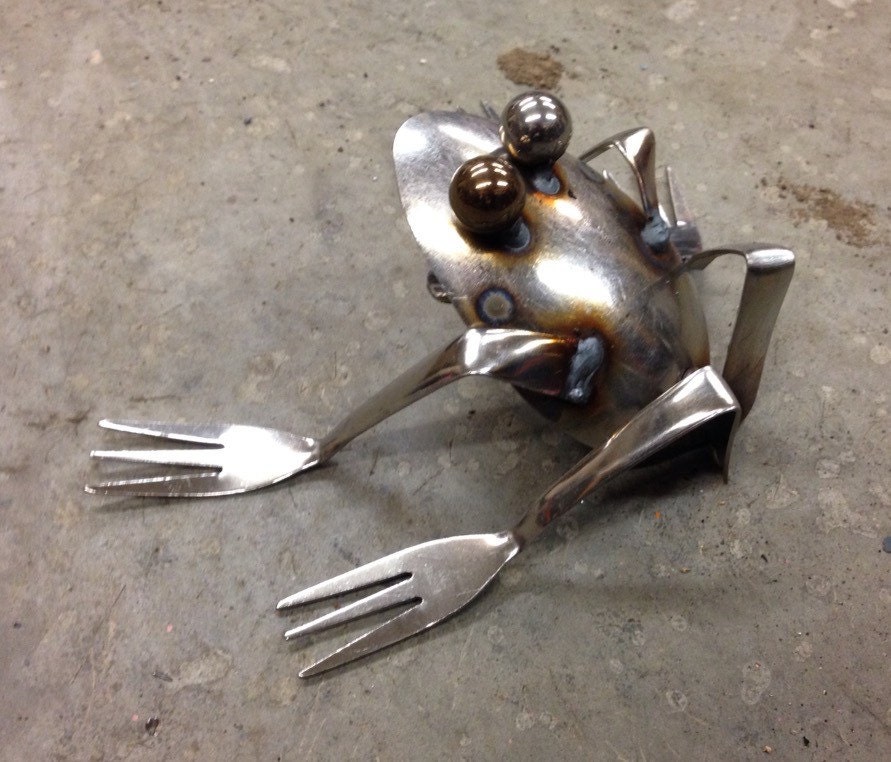 Frog Recycled Garden Art Upcycle Kitchen Utensils - Etsy UK