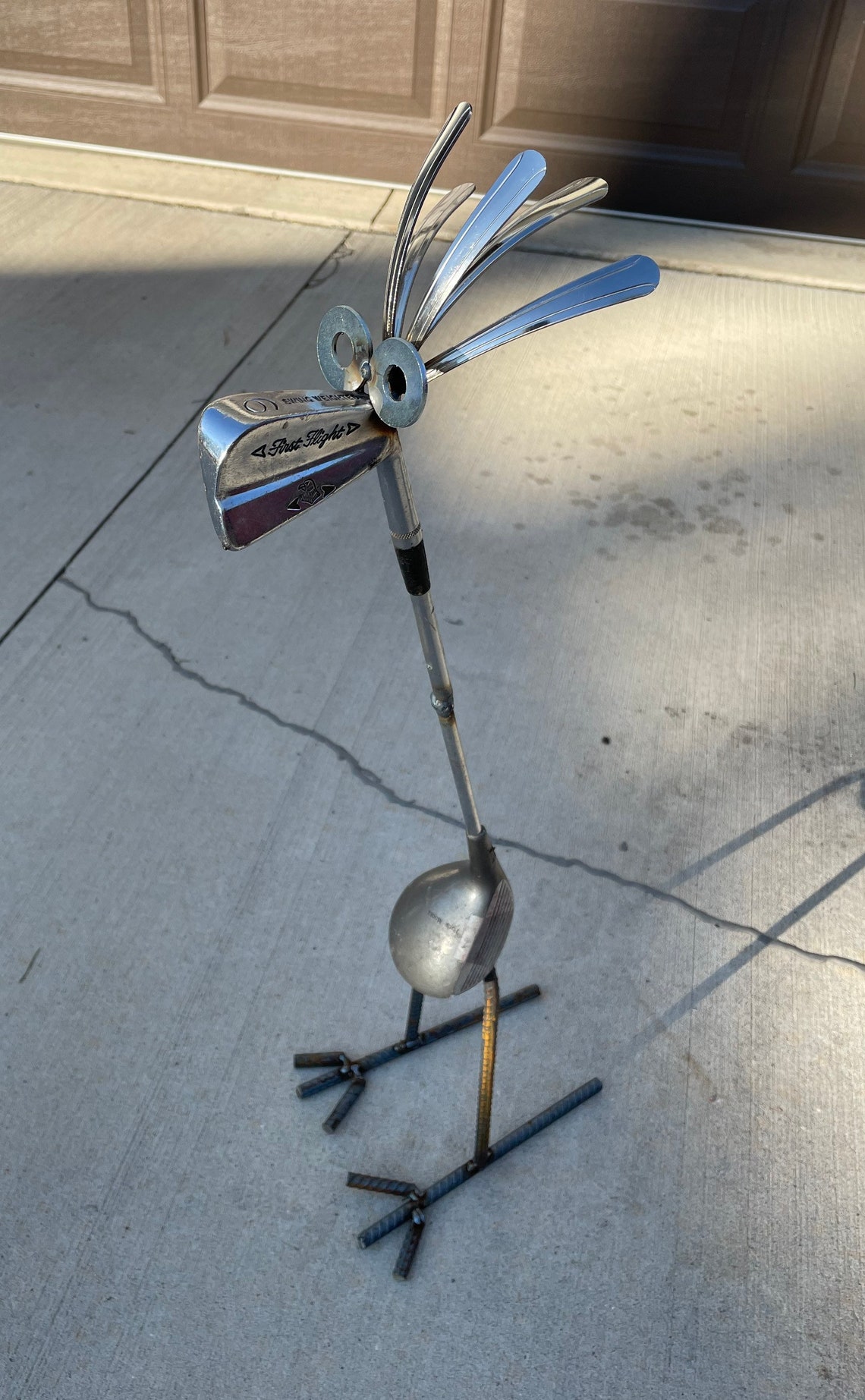 Golf Gift Metal Driver/iron Bird Garden Sculpture Yard Art - Etsy