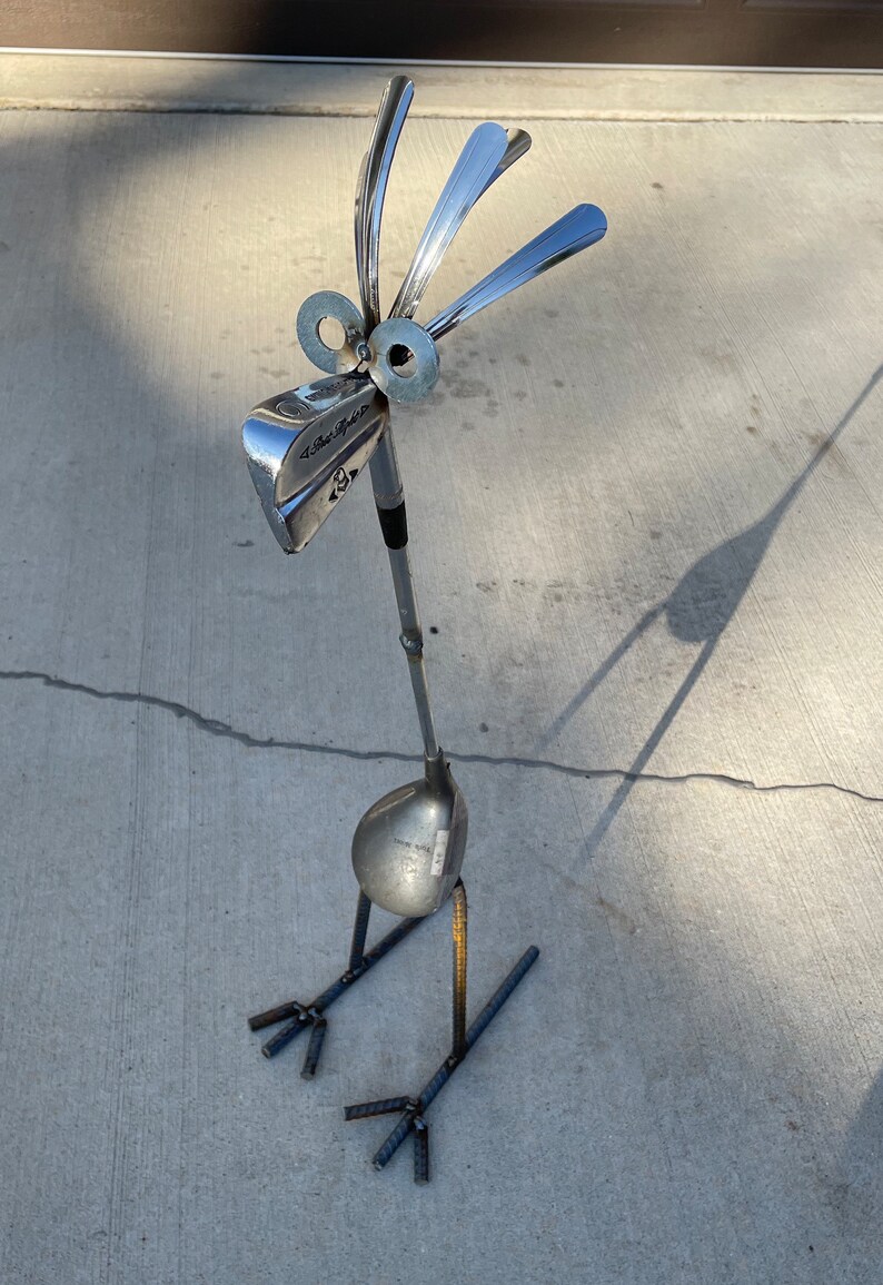 Golf Gift Metal Driver/iron Bird Garden Sculpture Yard Art - Etsy