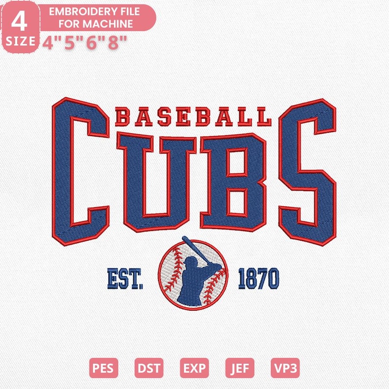 Cubs Baseball Pattern - Etsy