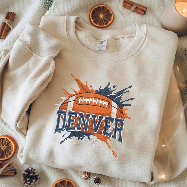 Denver Football Splat Embroidery Design, Sports Paint Splash Machine ...