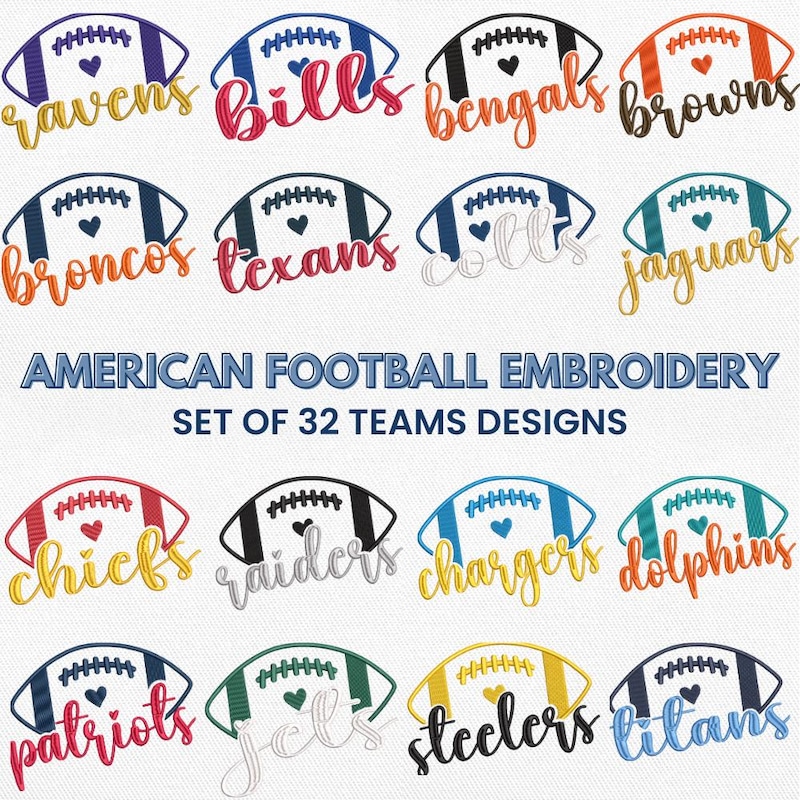 Nfl Pes Embroidery Files - Etsy