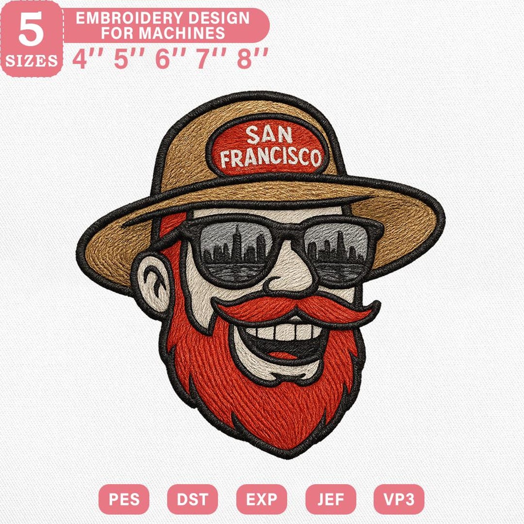 San Francisco Football Embroidery, Football Mascot Machine Embroidery ...