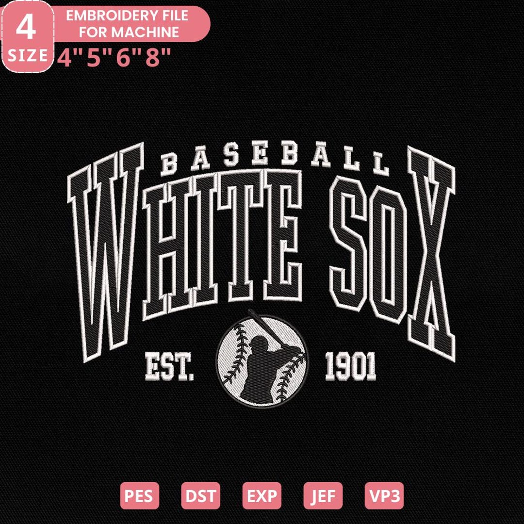 Vintage Chicago Baseball Team Embroidery Design, Retro White Sox ...