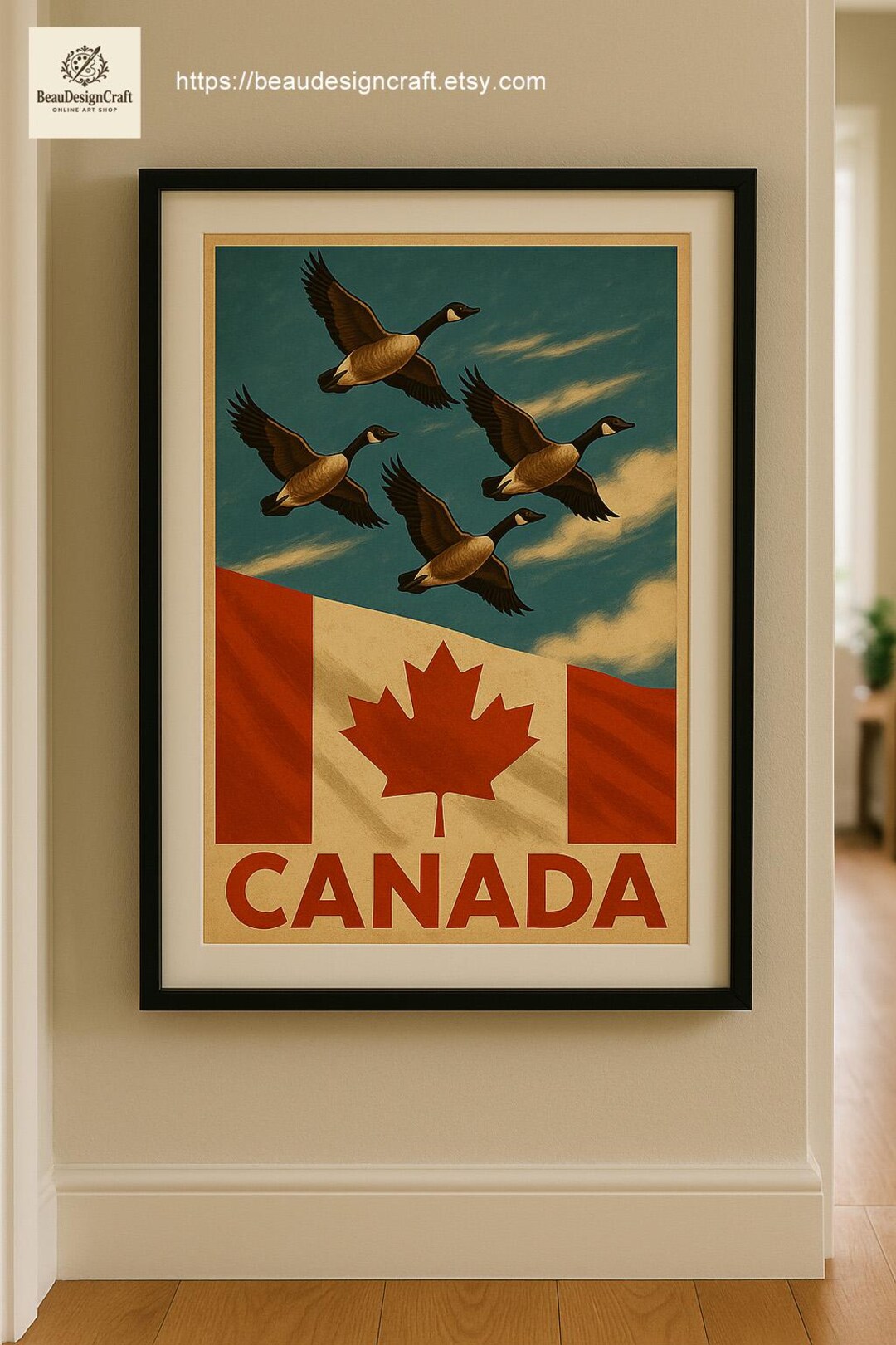 Canadian Pride Poster - Home Living Poster - Canadian Geese Poster ...