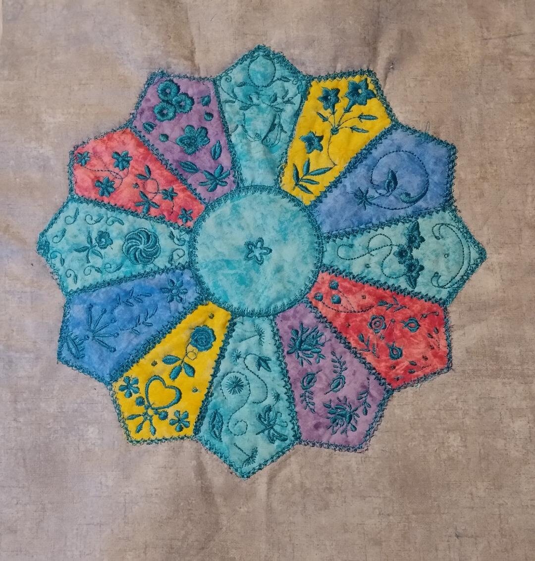 Dresden Applique Fan Quilt Blocks, Unique, Victorian Crazy Quilt Effect ...