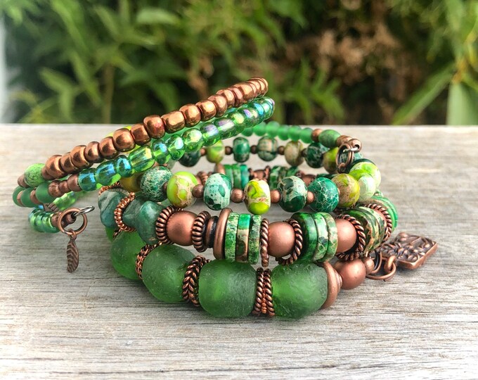 Lotus Flower - Memory Wire Bracelets (set of Two) - Etsy