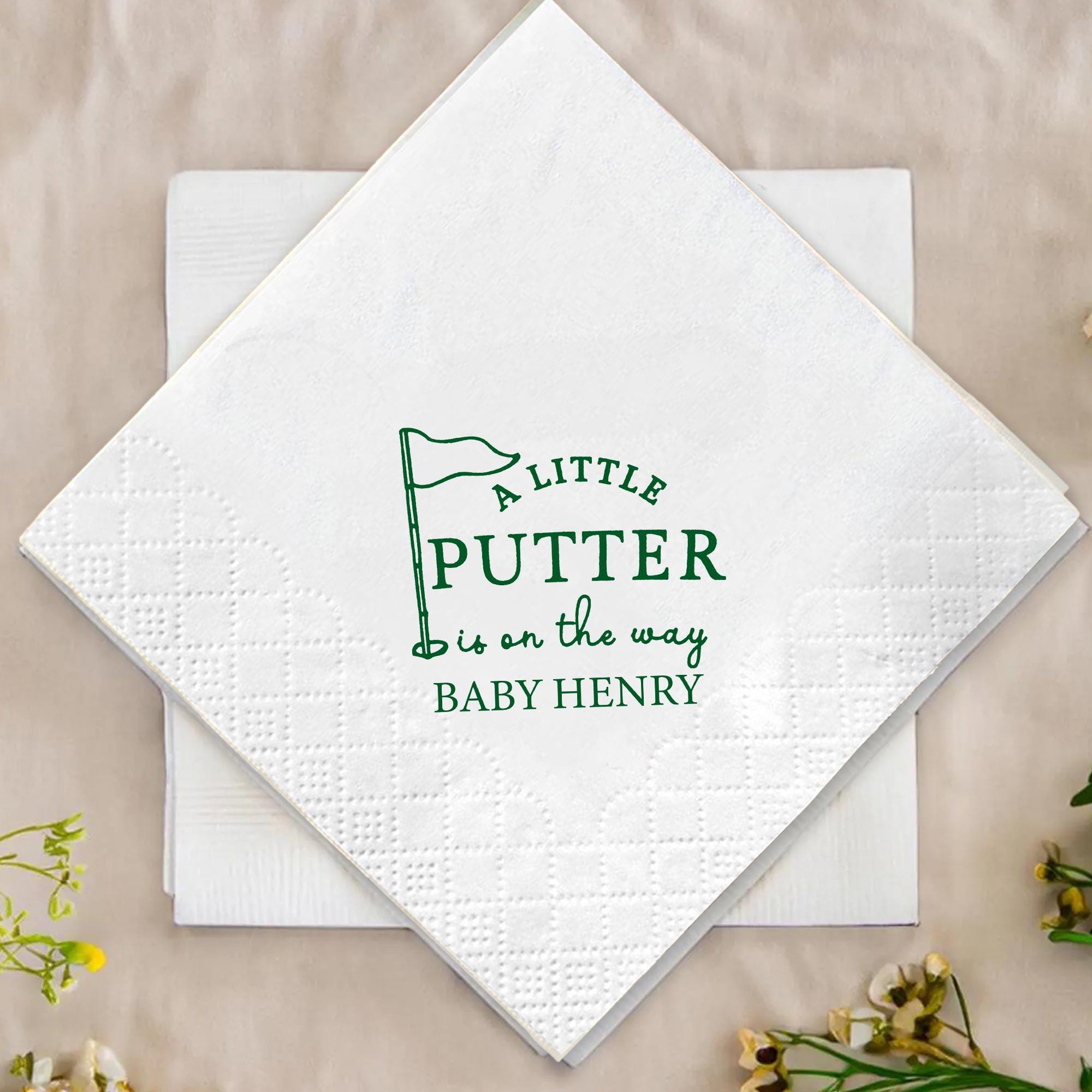 Personalized A Little Putter is on the Way Paper Napkin, Gender Reveal ...