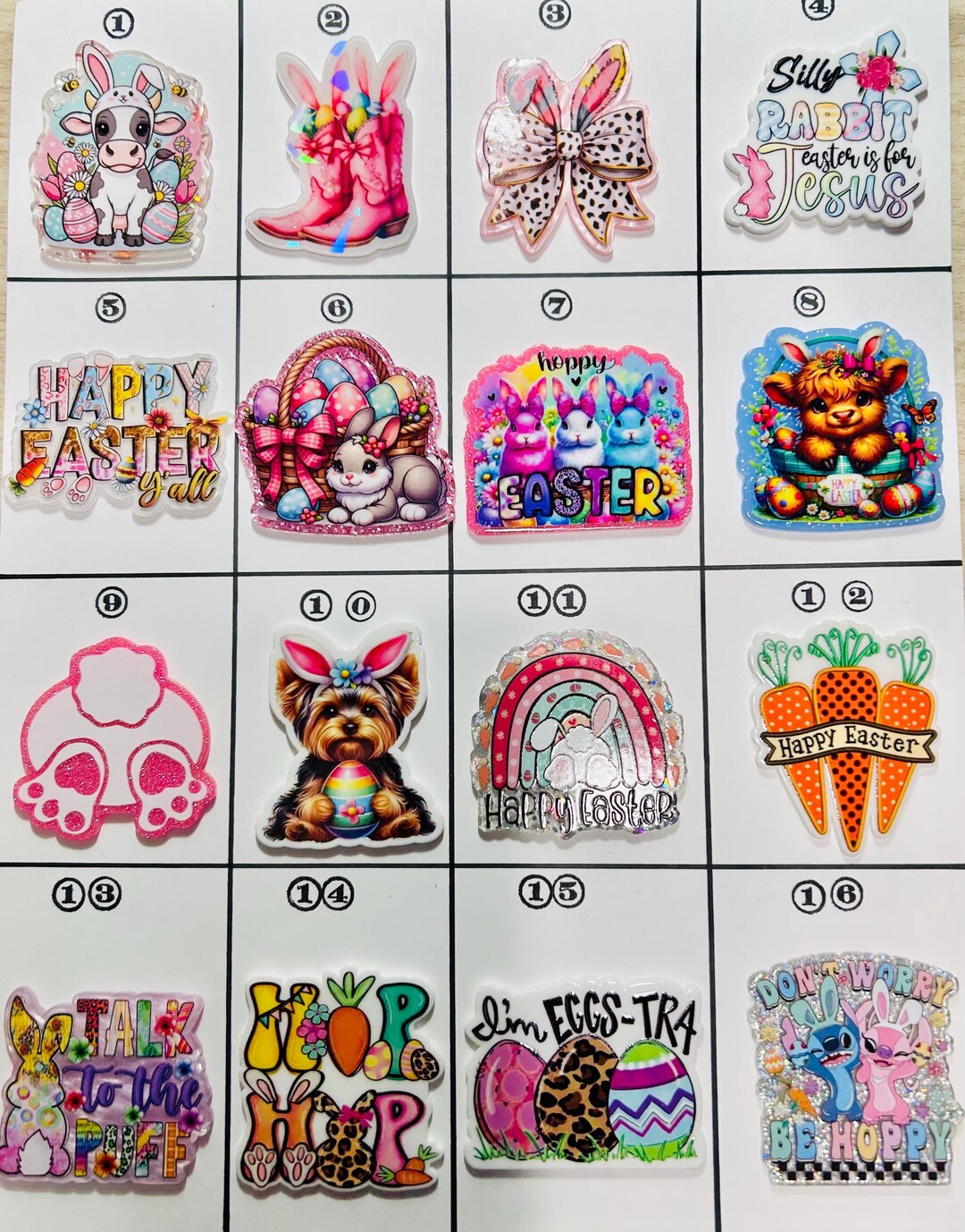 Acrylic Flat Backs, Interchangeable Acrylic, Badge Reel, Easter, Cow ...
