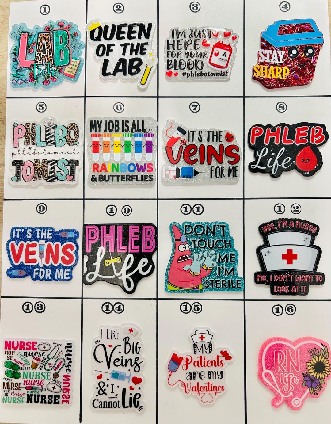 Acrylic Flat Backs, Interchangeable Acrylic, Badge Reel, Lab Tech ...