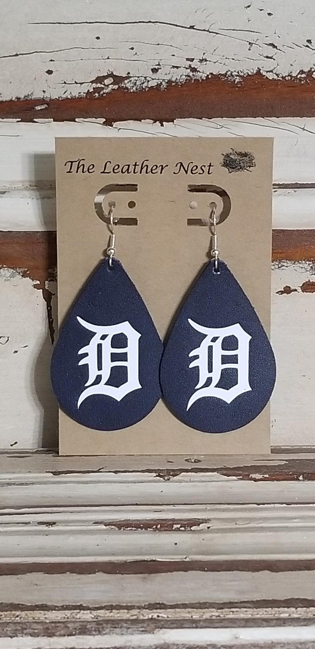 Leather Earrings, Leather Jewelry, Detroit, Tigers, Baseball, MLB ...