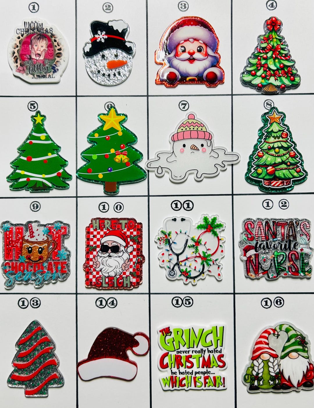 Acrylic Flat Backs, Interchangeable Acrylic, Badge Reel, Christmas ...