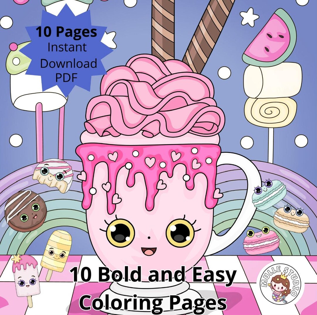 Printable Cozy Candy Coloring Pages – Sweet & Whimsical Digital ...