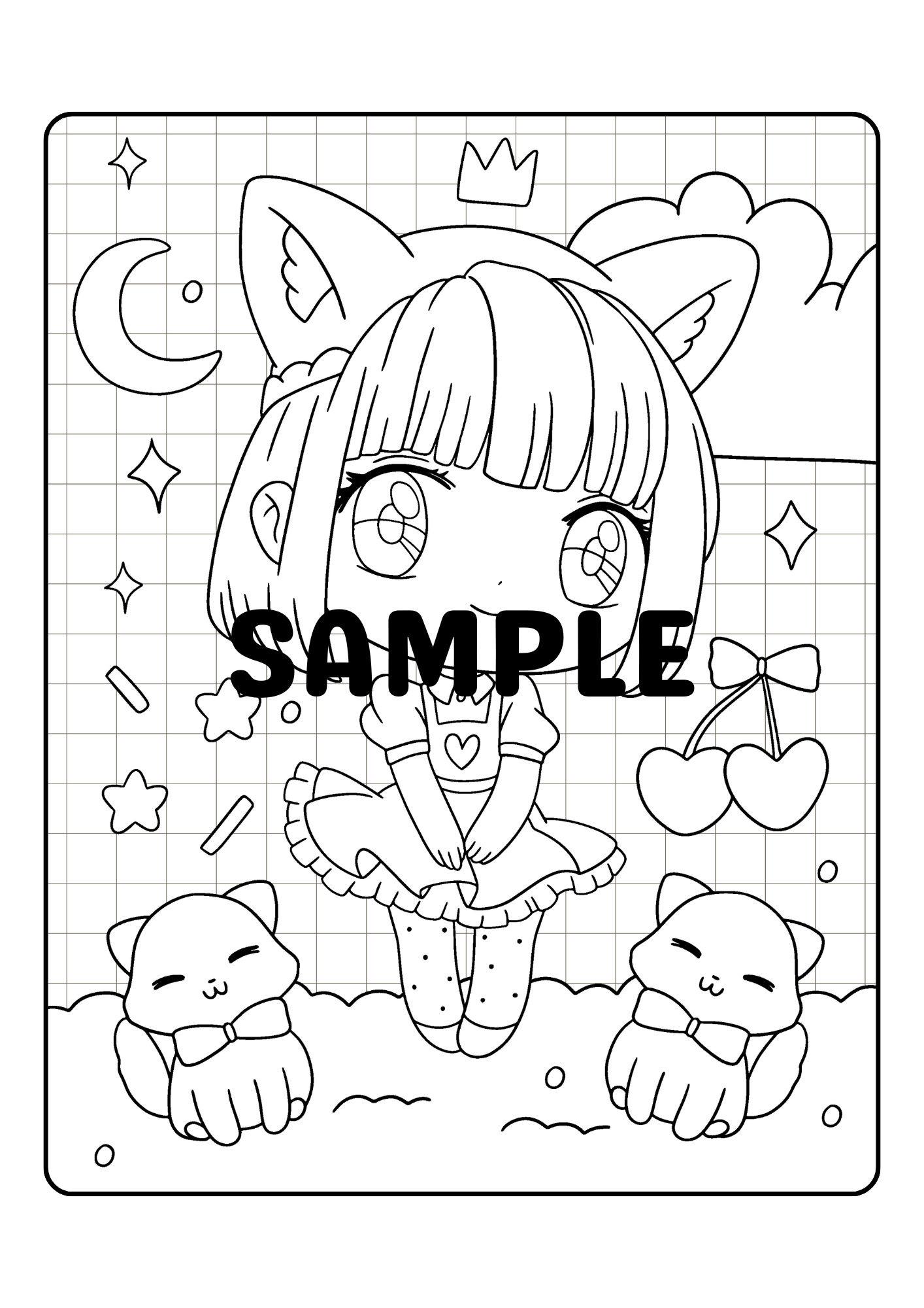 Printable Kawaii Kids Coloring Pages – Cute & Fun Digital Download for ...