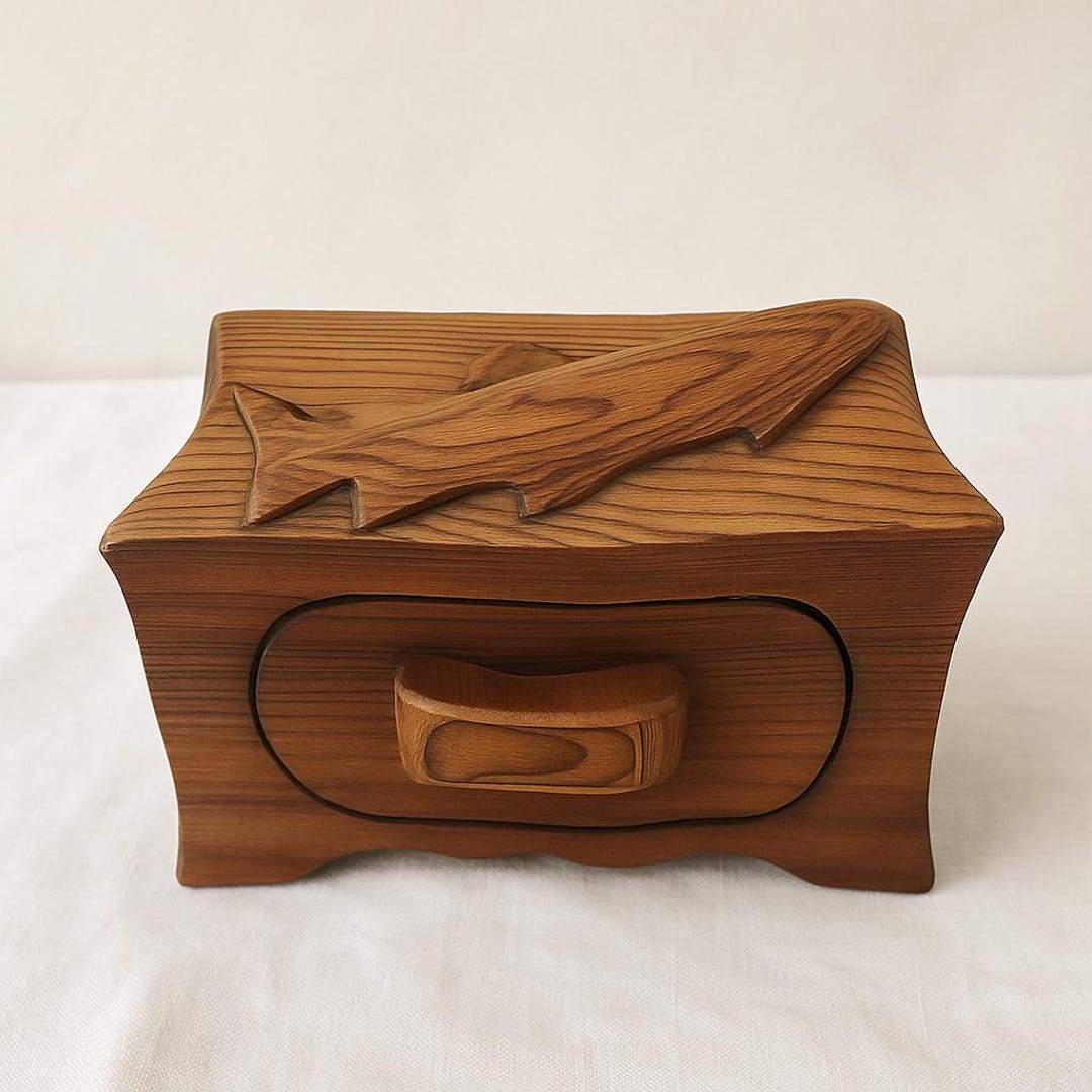 Carved Wooden Fish Bandsaw Box – Rustic Keepsake Trinket Box - Etsy