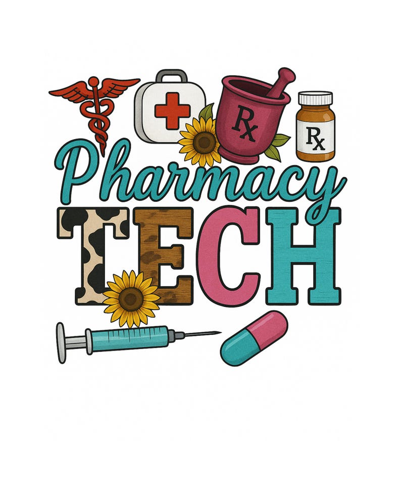 4 Pharmacy Tech PNG, Pharmaci Technician Sublimation Design, Printable ...