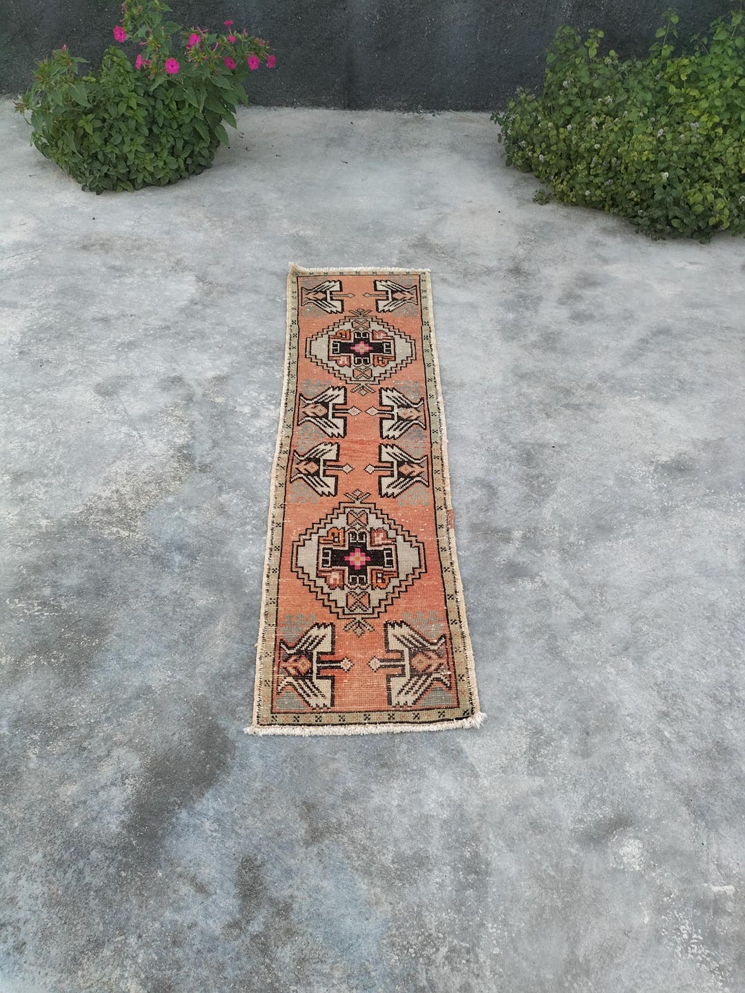 2 X 6 Foot Runner Oushak Mini Runner Turkish Uşak Rug: 2x6 Vintage Wool ...