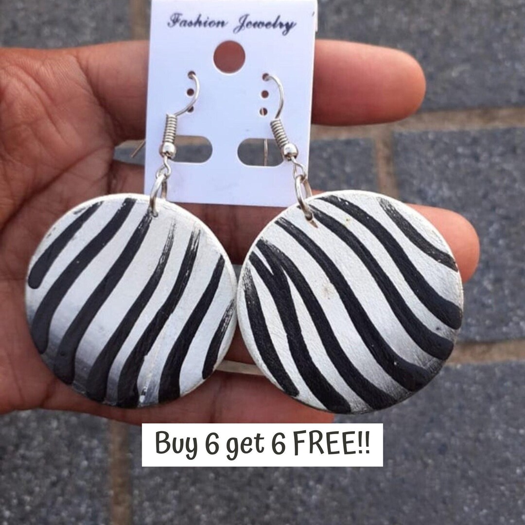 170 Hoop Earrings, Wooden Jewelry, Wooden Earrings, African Earrings ...