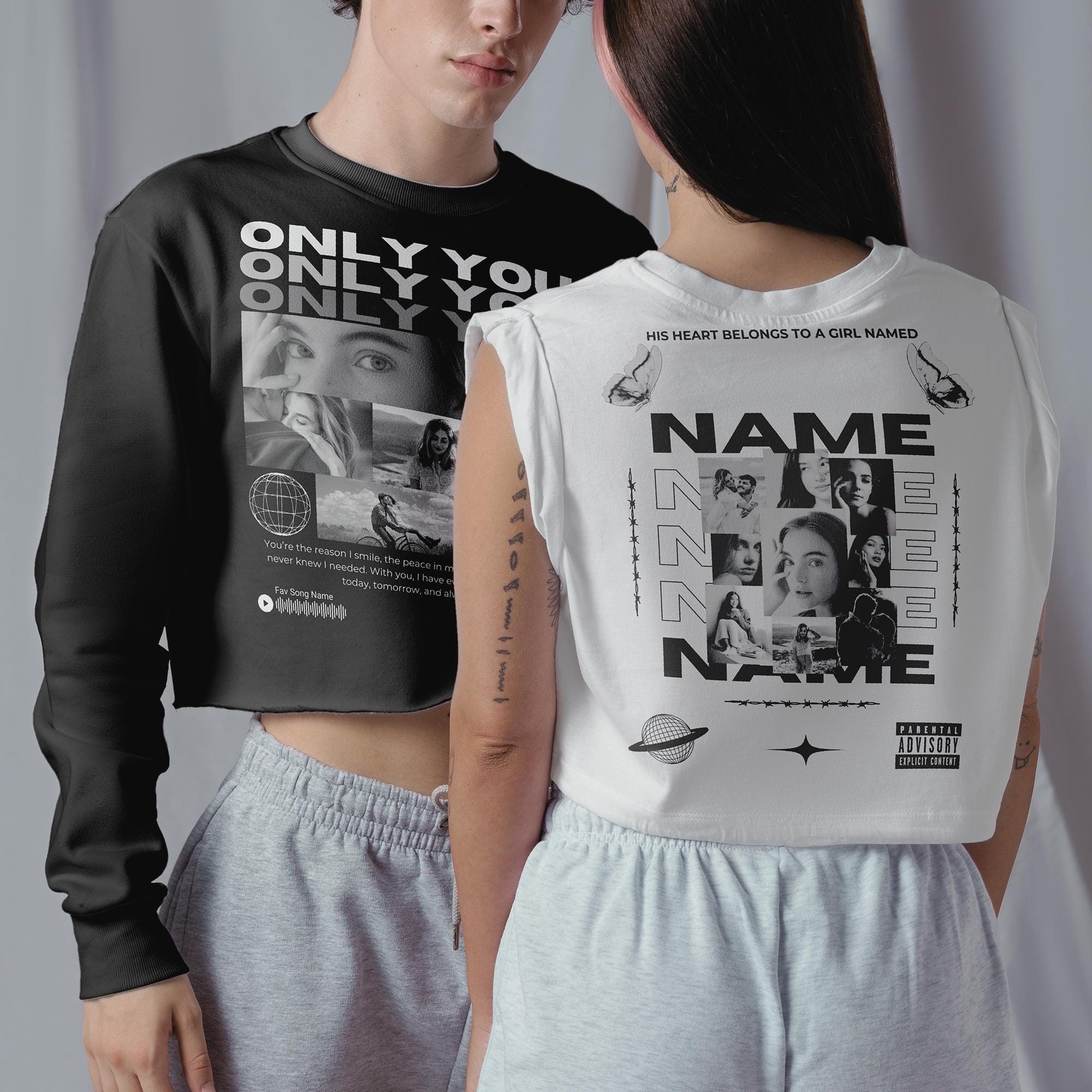 Girlfriend Shirt Design Canva Template: Photo Collage (digital Download ...