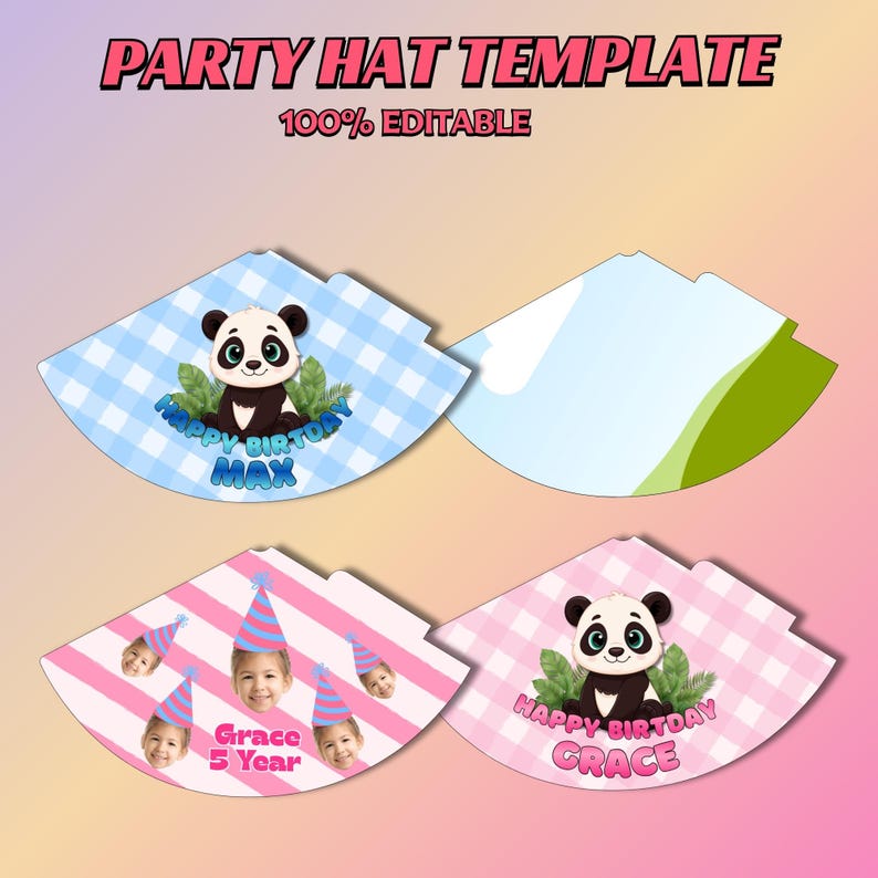 Editable Cone Template | Birthday Hat Design | Drag & Drop | DIY Paper ...