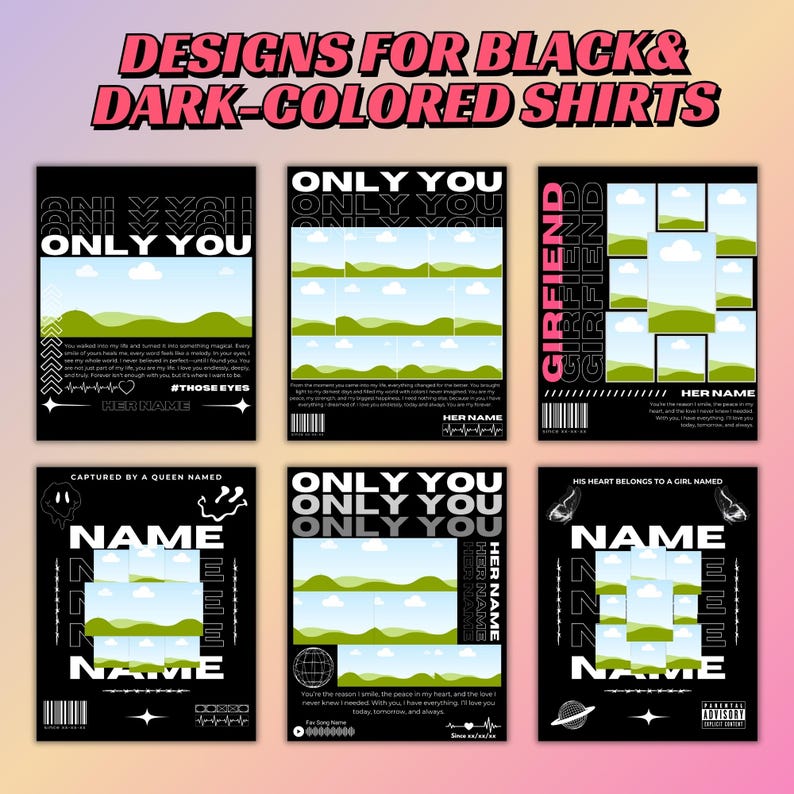 Girlfriend Shirt Design Canva Template: Photo Collage (digital Download ...