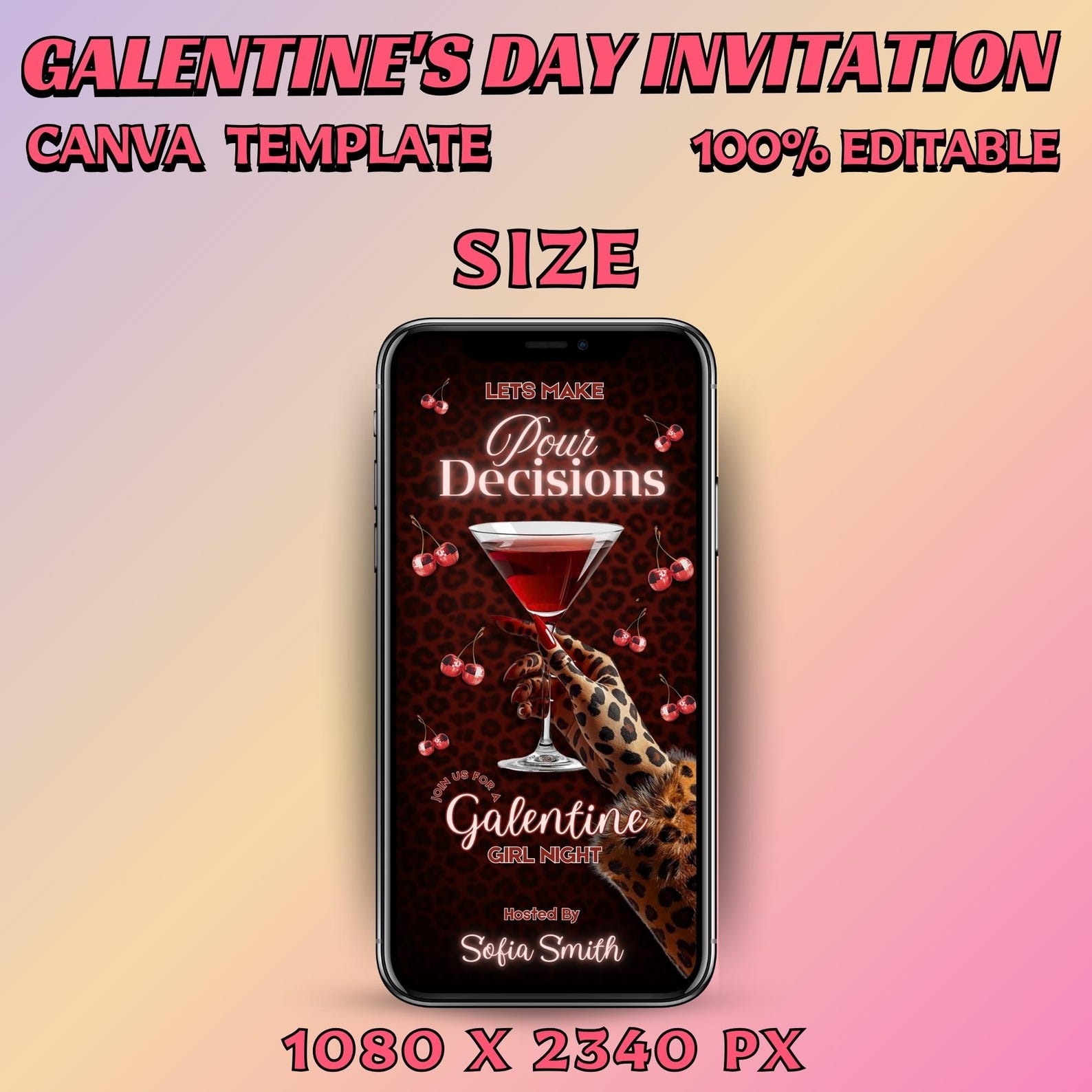 Editable Pour Decisions Galentine’s Day Invitation Template , Valentine ...