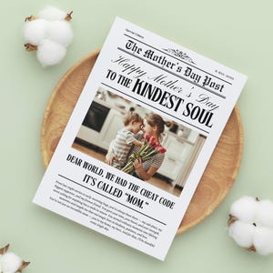 Editable Mothers Day Newspaper Canva Template | Personalized Mothers ...