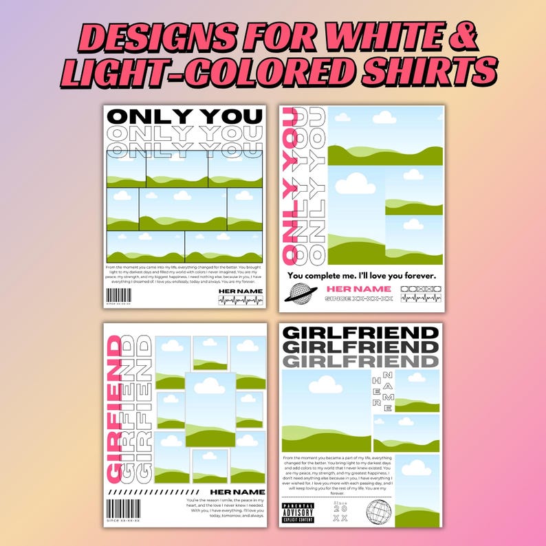 Girlfriend Shirt Design Canva Template: Photo Collage (digital Download ...