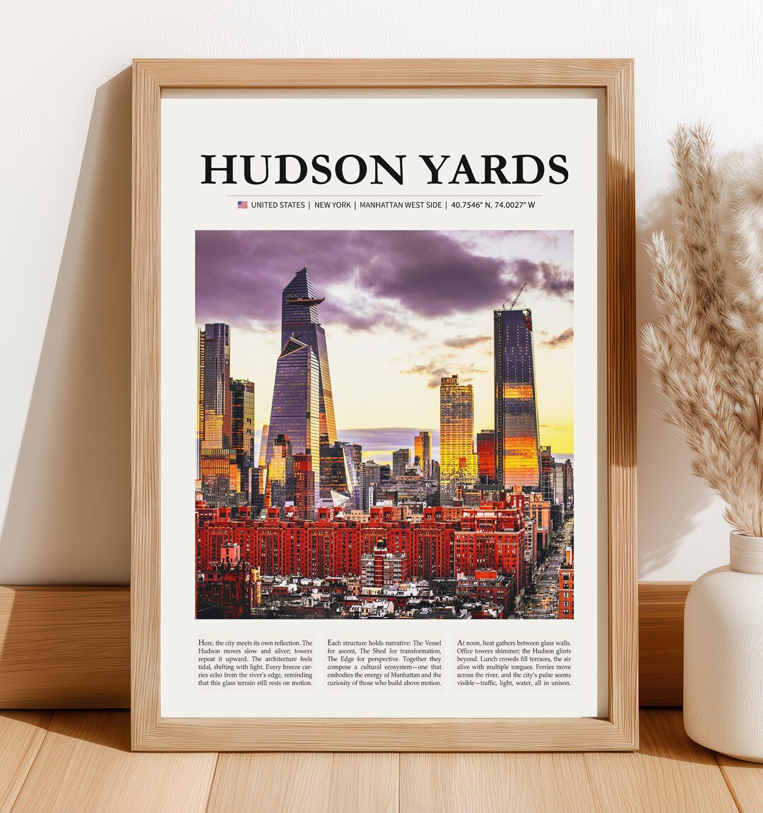 Hudson Yards New York Travel Poster | Vintage Printable Wall Art ...