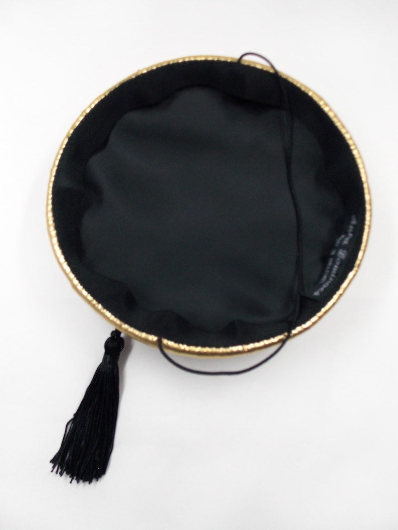 Metallic Gold Small Hat or Fascinator With Fan Decoration and Tassel - Etsy