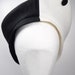 Black and White Pointed Felt Hat With Button, 80s Monochrome Style ...